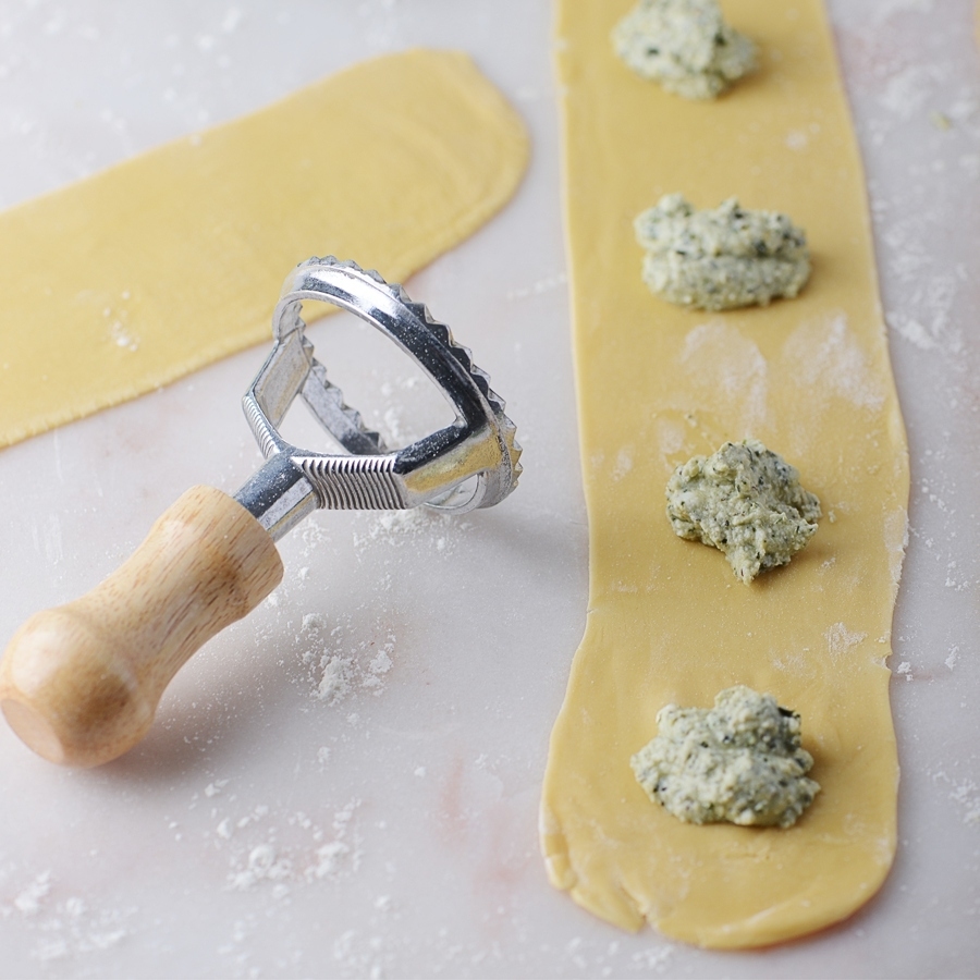 Basil Ravioli Recipe with Creamy Shallot Sauce | The Inspired Home